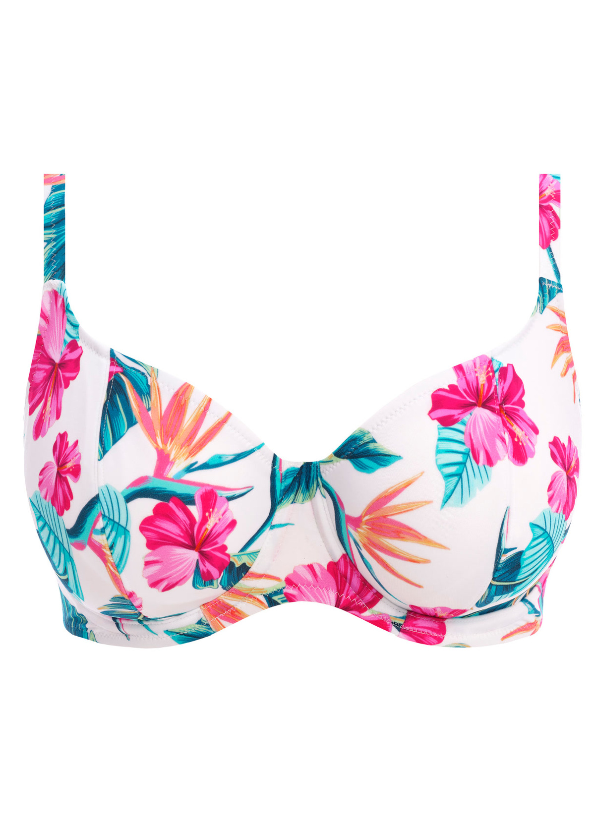 Palm Paradise White Plunge Bikini Top From Freya